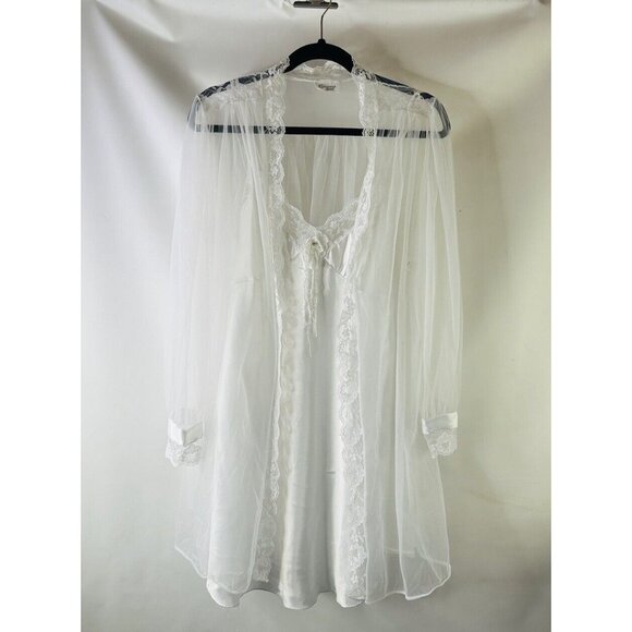 Vintage | Intimates & Sleepwear | Vtg 8s Sheer White Nylon Frilly Lace ...